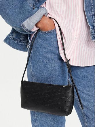 Tommy Jeans Handtasche Tjw Must Aop Shoulder Bag AW0AW17867 Schwarz