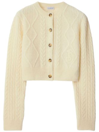 Burberry cardigan en maille Aran à coupe crop - Tons neutres