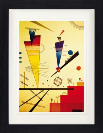 1art1 Wassily Kandinsky Poster Fröhliche Struktur, 1926 Gerahmtes Bild Mit Edlem Passepartout | Wand-Bilder | Im Bilderrahmen 40x30 cm