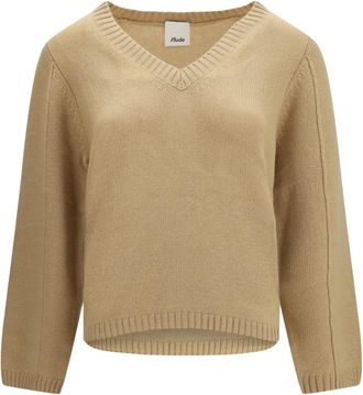 Allude Pull en cachemire col V - Femme - Pulls - Beige - Taille: 40 FR