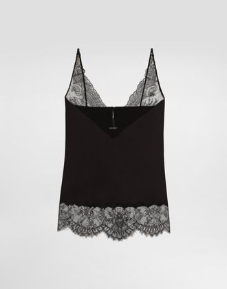 Dolce & Gabbana Silk Satin Top - Frau Blusen Und Tops Schwarz Seide 36