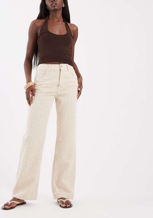 Asos Jean droit en denim textur&eacute;-Neutral