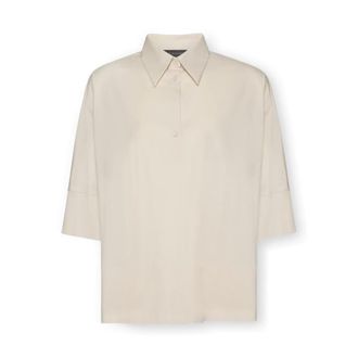 Elena Miro Boxy Bluse mit Dreiviertel&auml;rmeln - - Blouses & Shirts - Damen - Beige - L