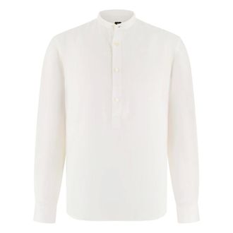 Boggi Milano Homme, Chemises, Blanc, Taille: XL Chemise en lin coupe classique