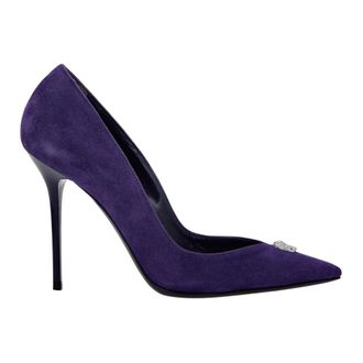 Philipp Plein Suede Decollette High Heels Crystal Skull - - Shoes - Damen - Lila - 41 EU
