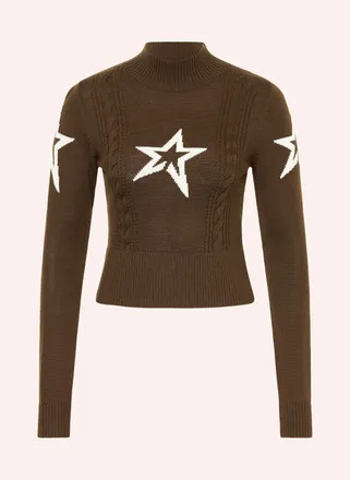 Perfect Moment Perfect Moment Pullover Cable Aus Merinowolle braun