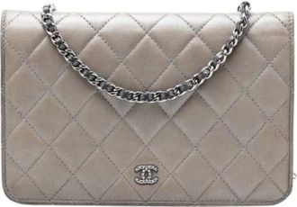 Chanel Sac bandouli&egrave;re matelass&eacute; doccasion - Femme - Pre-owned - Gris - Taille: ONE Size