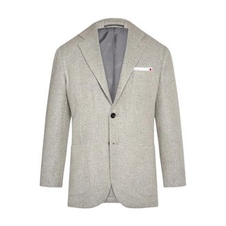 Kiton Kaschmir-Einreiher-Jacke - - Jackets - Herren - Grau - 2XL