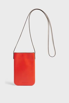 Gerard Darel Porte t&eacute;l&eacute;phone en cuir lisse tricolore - LADYPHONE - Rouge/Blush/Ecru