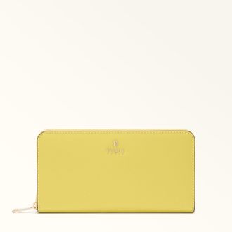 Furla Camelia Zip-around-portemonnaie Xl Mudec Yellow Strukturiertes Leder Damen