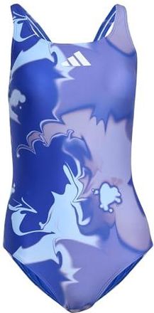 adidas Femme TIE Dye Graphic V Back Swimsuit, Semi Lucid Blue/White, 38