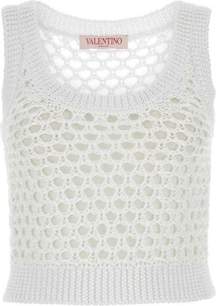 Valentino Garavani Femme, Tops, Blanc, Taille: 36 FR Escape Crop-top