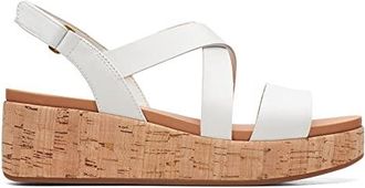 Clarks Femme Kimmei Cork Sandale cale, White, 39 EU