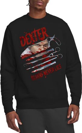 Dexter Unisex Blood Never Lies Crew Sweatshirt, Schwarz, XXL