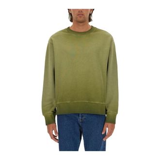 Msgm Msgm, Homme, Sweatshirts et sweats &agrave; capuche, Vert, Taille: S SweaT-shirt Ras du Cou Coupe D&eacute;contract&eacute;e