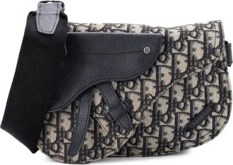 Dior sacoche Saddle Messenger Pouch Oblique Canvas - Bleu