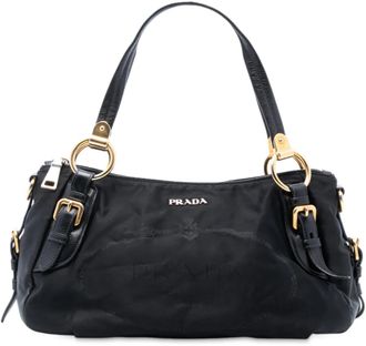 Prada Hobo Bags - Tessuto Logo Satchel - Gr. unisize - in Schwarz - f&uuml;r Damen