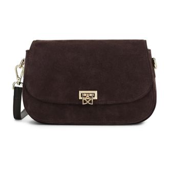Kazar Kleine Wildleder-Tasche mit monogrammverziertem Verschluss - - Bags - Damen - Braun - ONE SIZE