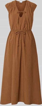 Jake*s Casual Midikleid mit V-Ausschnitt und Schn&uuml;rung