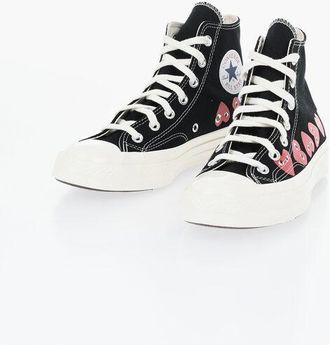 Comme Des Gar&ccedil;ons CONVERSE ALL STAR Cotton High-Top Sneakers with Prints size 37,5