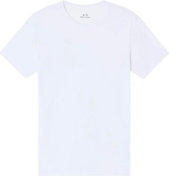 A|X Armani Exchange Homme, Tops, Blanc, Taille: 2XL T-shirt en coton &agrave; manches courtes et col rond