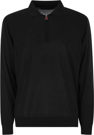 Kiton Homme, Pulls, Noir, Taille: M Quarter Zip Knit Sweater