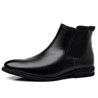 Dadawen Homme Bottine Chelsea Cuir Confortable Classiques Ankle Boots- Noir 47