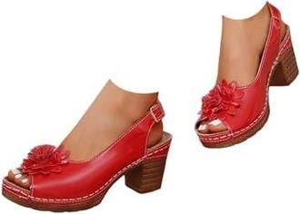 Generic Sandales &agrave; talons bas larges, chaussures d&eacute;t&eacute; pour femme, sandales orthop&eacute;diques &agrave; talon bas pour femme, sandales orthop&eacute;diques pour femme, sandales &agrave;