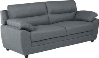 Vente-Unique Canap&eacute; 3 Places en Tissu Anthracite Manoa