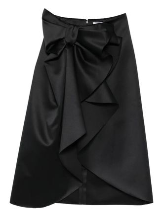 Viktor & Rolf jupe mi-longue &eacute;vas&eacute;e &agrave; d&eacute;tail de noeud - Noir