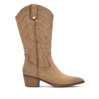 Xti Bottes de cowboy Femme Beige - Chaussures confortables et polyvalentes - Mode décontractée - Modèle 14430803 (Taille40)