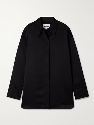 Jil Sander Hemd Aus Vorgewaschenem Satin - Schwarz