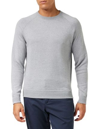 Hackett Mens Knitted Sweatshirt Pullover Sweater, Flannel Grey, S
