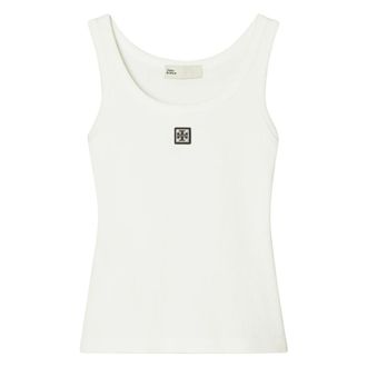 Tory Burch Cotton Scoop Tank - - Tops - Damen - Wei&szlig; - L