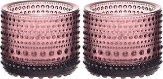 iittala Kastehelmi Teelichthalter 6,4 cm, violett, 3, Violettz (Packung mit 2)