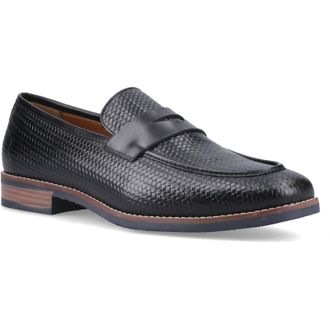Hush Puppies Mitchell Leder Schwarze Herren Slipper