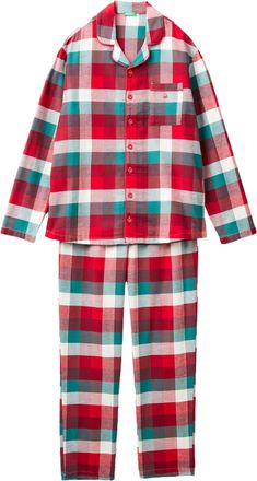 Benetton Herren Pig(Giacca+Pant) 40ep4p00c Pyjamaset, rot, S