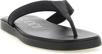 Gucci Jacquard Thong Sandals - Black