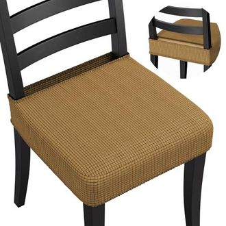 Dioxide Housse de Chaise Salle à Manger, Amovible Housse Chaise Extensible Protège Le Siège Facile à Installer, Housse Assise Chaise Extensible pour Cuisine, 