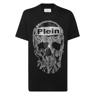 Philipp Plein T-shirt Rundhals SS Strass Skull - - Tops - Herren - Schwarzk - 4XL