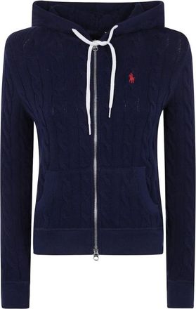 Polo Ralph Lauren Femme, Pulls, Bleu, Taille: 42 FR Gilet &agrave; capuche zipp&eacute;