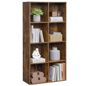 Vasagle Biblioth&egrave;que, &Eacute;tag&egrave;re, Meuble de Rangement avec 8 Compartiments, &Eacute;tag&egrave;re sur Pied, Biblioth&egrave;que Cubique, pour Salon, Bureau, Salle &agrave; Manger, Marron Ru