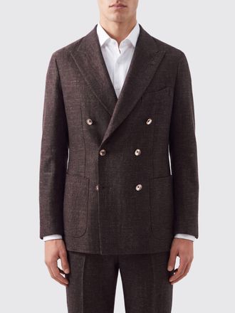 Tagliatore Zweireihiger Blazer aus Schurwolle und Seide mit fallendem Revers von