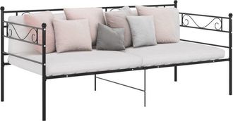 vidaXL Cadre de canapé-lit sans matelas noir métal 90x200 cm Vidaxl