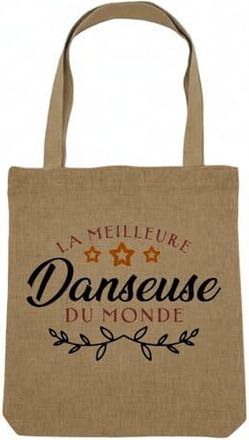 Fabulous Sac Shopping Tote Bag Aspect Lin - La Meilleure Danseuse du Monde Salsa Jazz Rock Classique Art Musique - Sac de Courses Toile Epaisse 360g Beige Natu