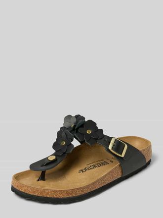 Birkenstock Zehentrenner aus echtem Leder Modell GIZEH FLOWER EMBELLISHMEN