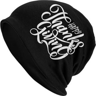 Generic Homme Femme Hiver Chapeaux Joyeux Thanksgiving Bonnet dhiver Classique Bonnets De Ski Mode Bonnets Tricot&eacute; pour Quotidien Cyclisme Patinage