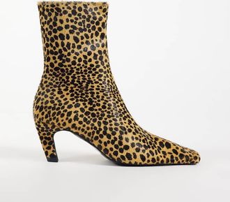 Asos Rumi Stiefeletten mit Absatz aus Echtleder in Animal-Print-Multi