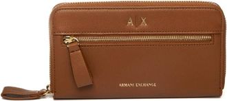A|X Armani Exchange Portefeuille zipp&eacute; logo - Femme - Accessoires - Brun - Taille: ONE Size