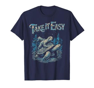 Symbiosis Supply Co. Take It Easy Sloth and Turtle Funny Speed T-Shirt